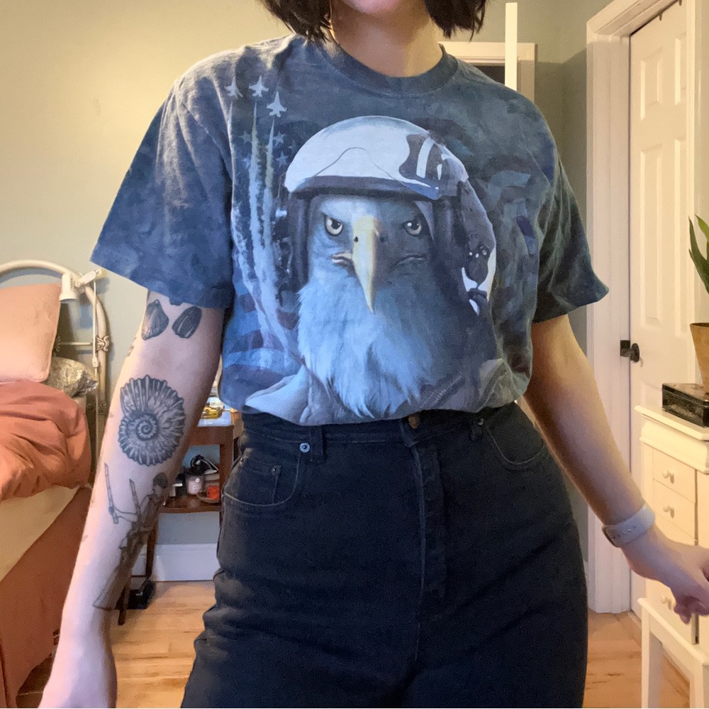 Aggressively American, Blue Bald Eagle Tee - Gem